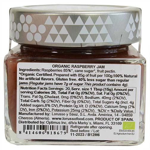 Raspberry Jam, Organic - Gourmet Food Store