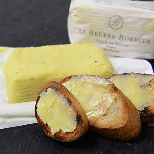 Bordier Churned Butter in a Bar, Salted - with Smoked Salt - Gourmet Food Store