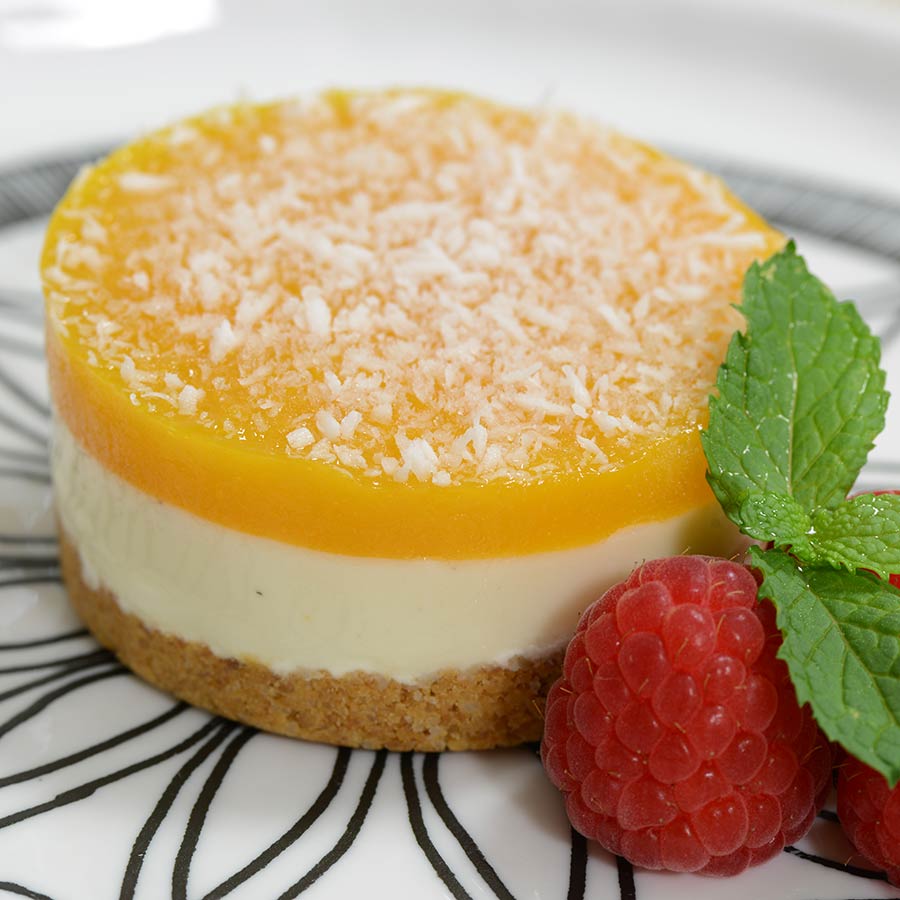 French Mango and Panna Cotta Shortbread Cake - Frozen | Gourmet Food Store