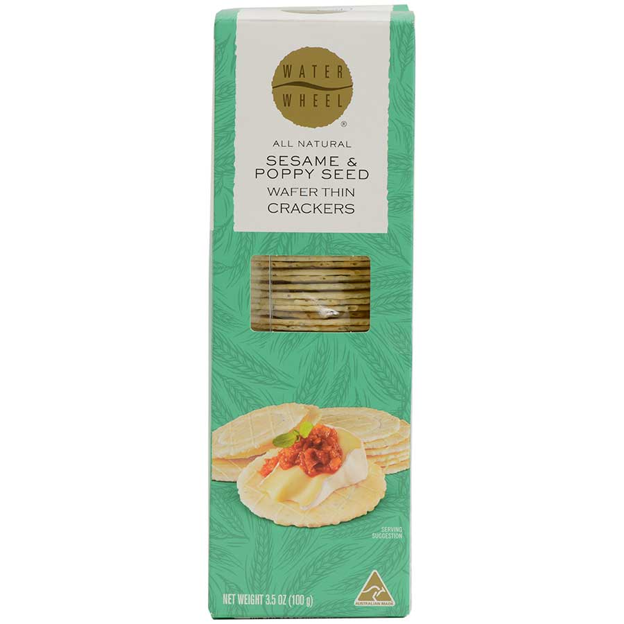 Waterwheels Wafer Thin Crackers with Sesame and Poppy Seed | Gourmet ...